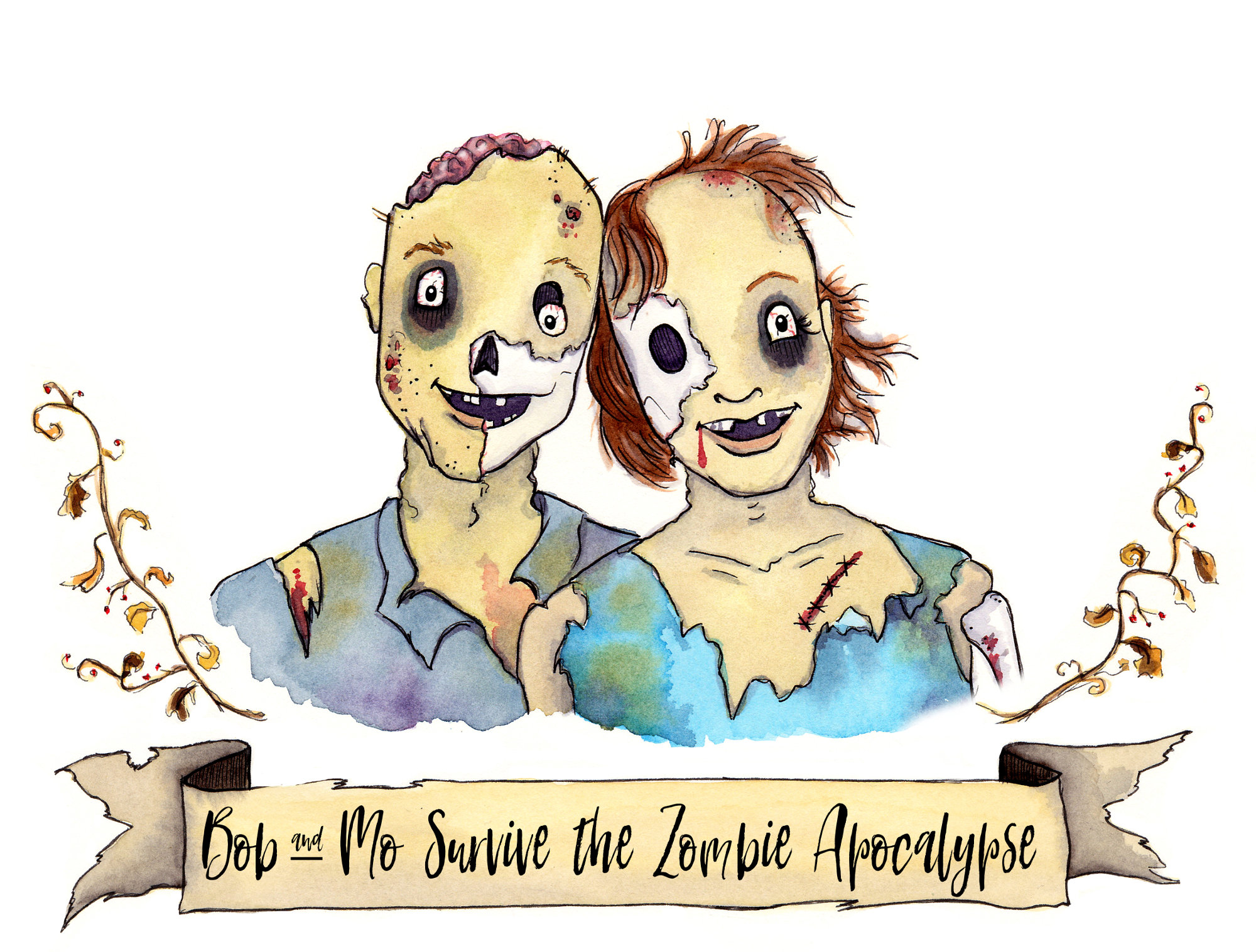 Zombie Gift Zombie Family Portrait Custom Zombie Portrait - Etsy