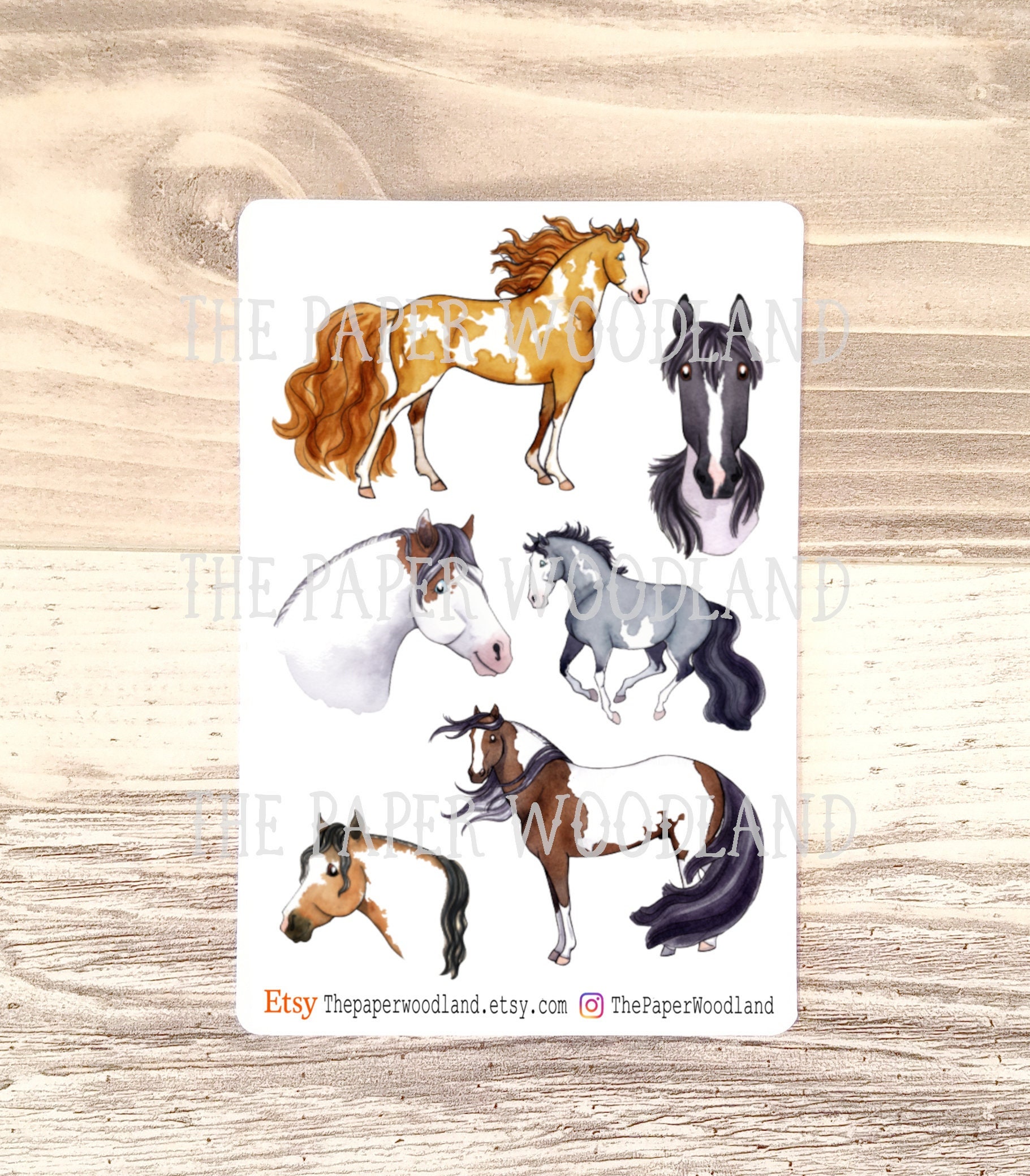 Paint Horse Planner Stickers Cute Horse Stickers BUJO Horse - Etsy España