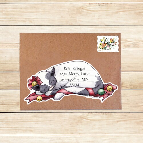 Cat Lover Envelope Address Labels Cute Cat Stationary - Etsy