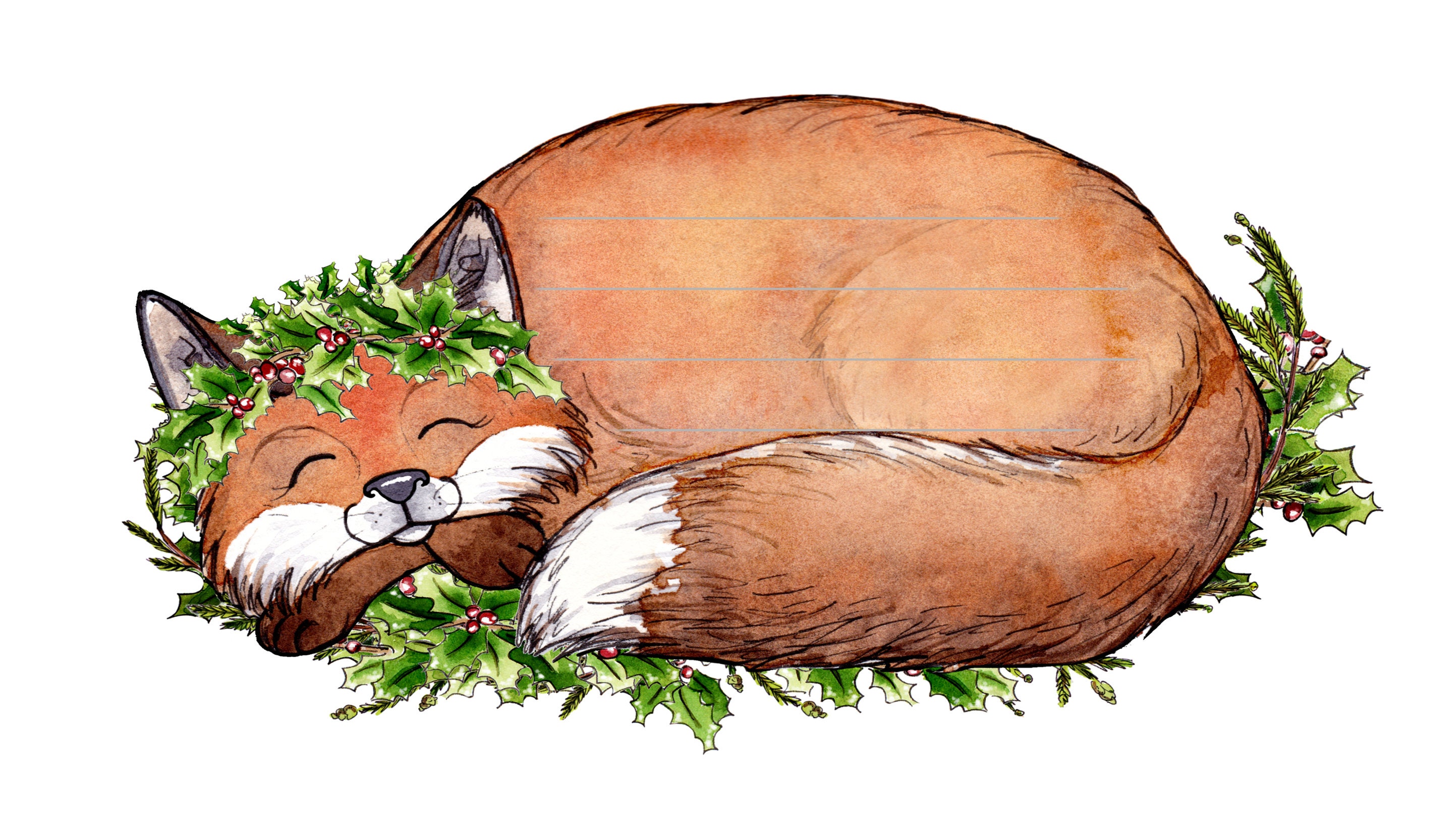 A7 Fox Address Label Stickers Cute Fox Stickers Christmas Card Envelope ...