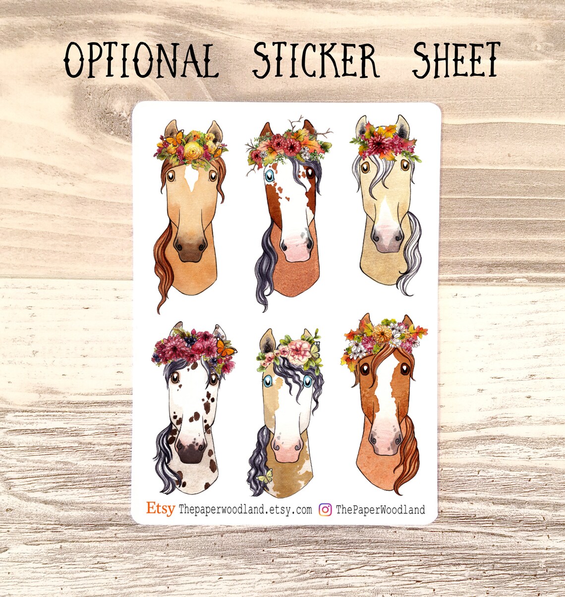 Cute Fall Horse Card Autumn Pony Card Watercolor Greeting | Etsy