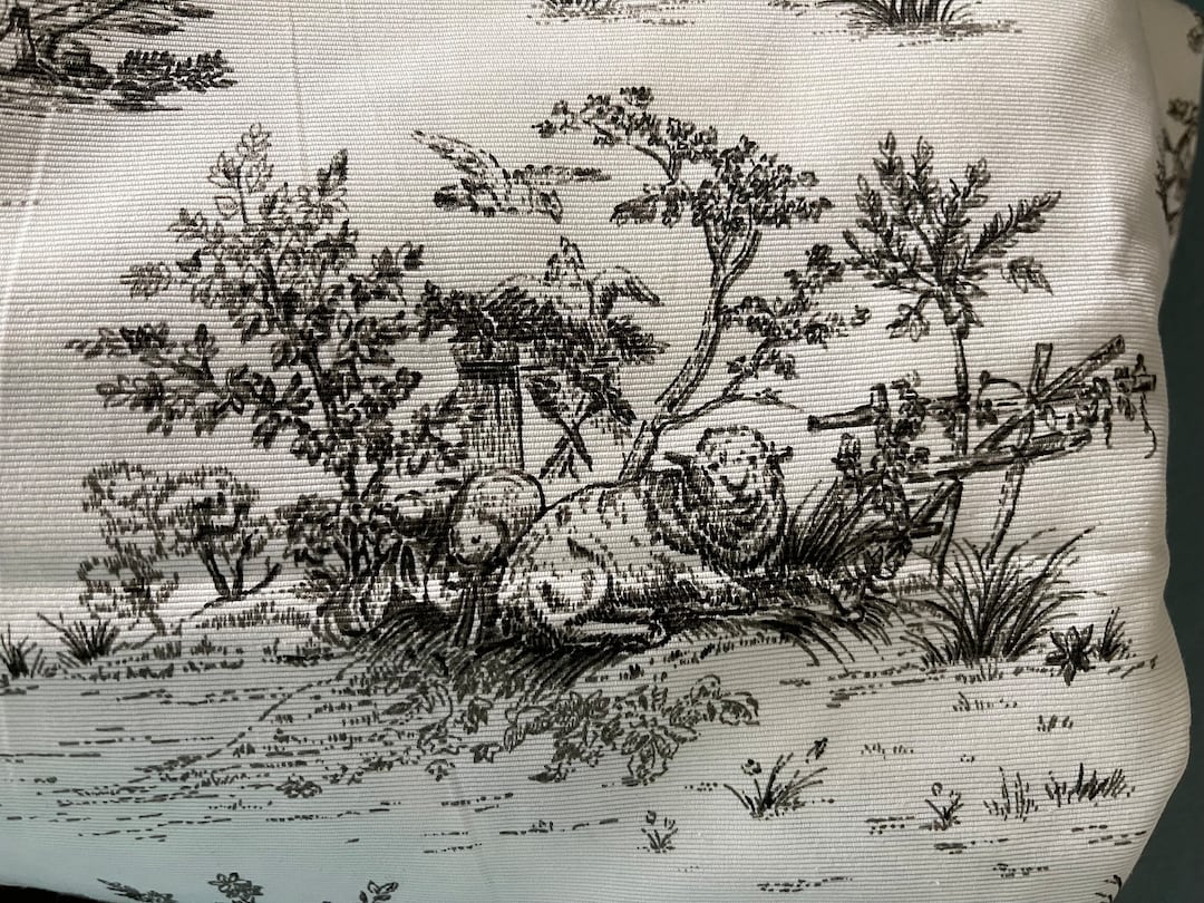A Beautiful Vintage Toile With White Background and Black Prints. Would ...