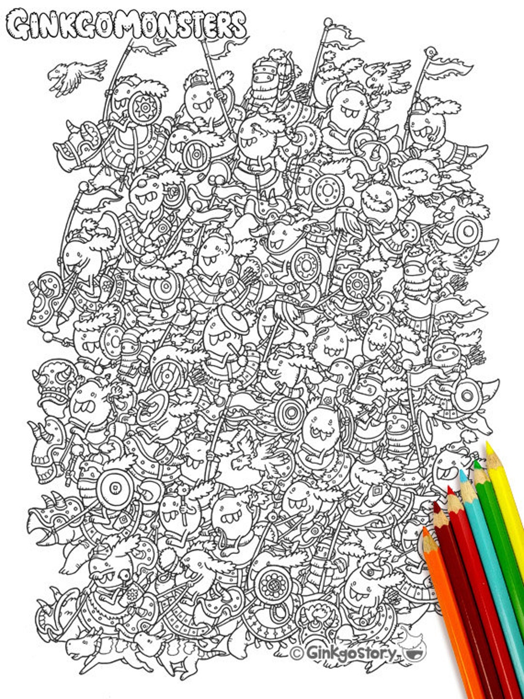 Nomad Monsters Coloring Pages / DIY Digital Printable Colouring Pages ...