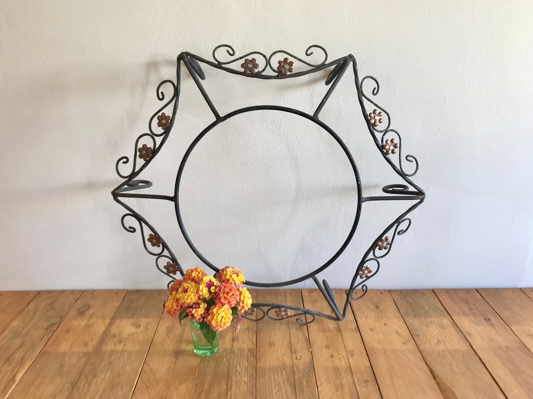 Antique Cast Iron Brazier Base With Copper Flowers – Portugal C.1940 ...