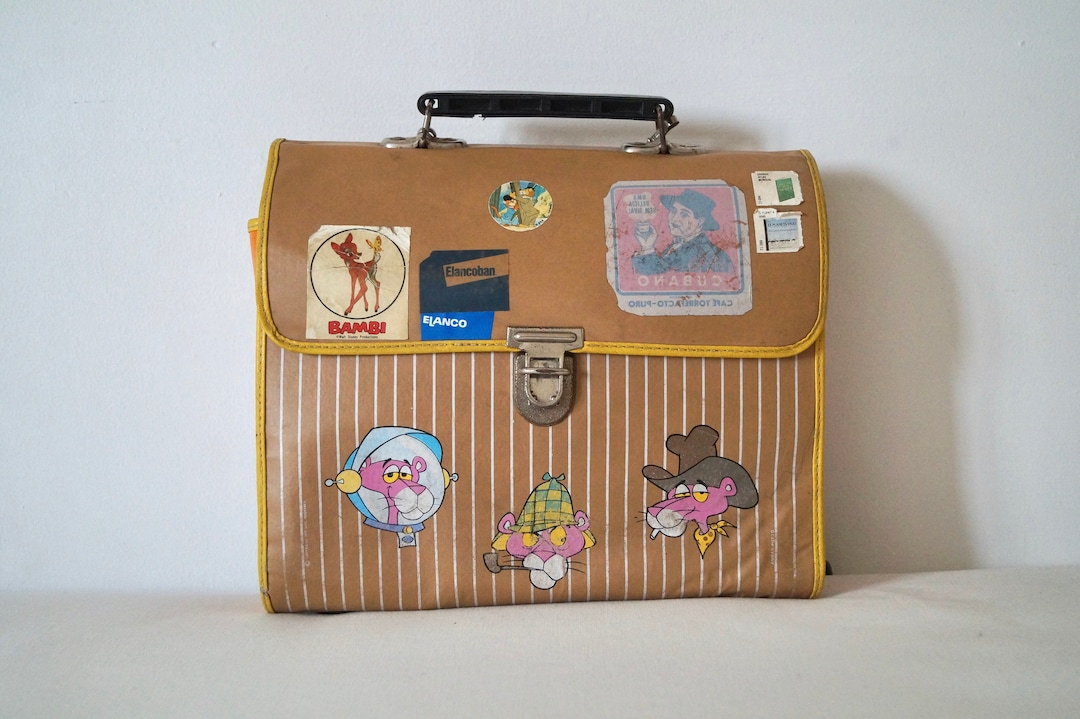 Vintage Kids Backpack, Pink Panther & Bambi Stickers,1980s, Display ...