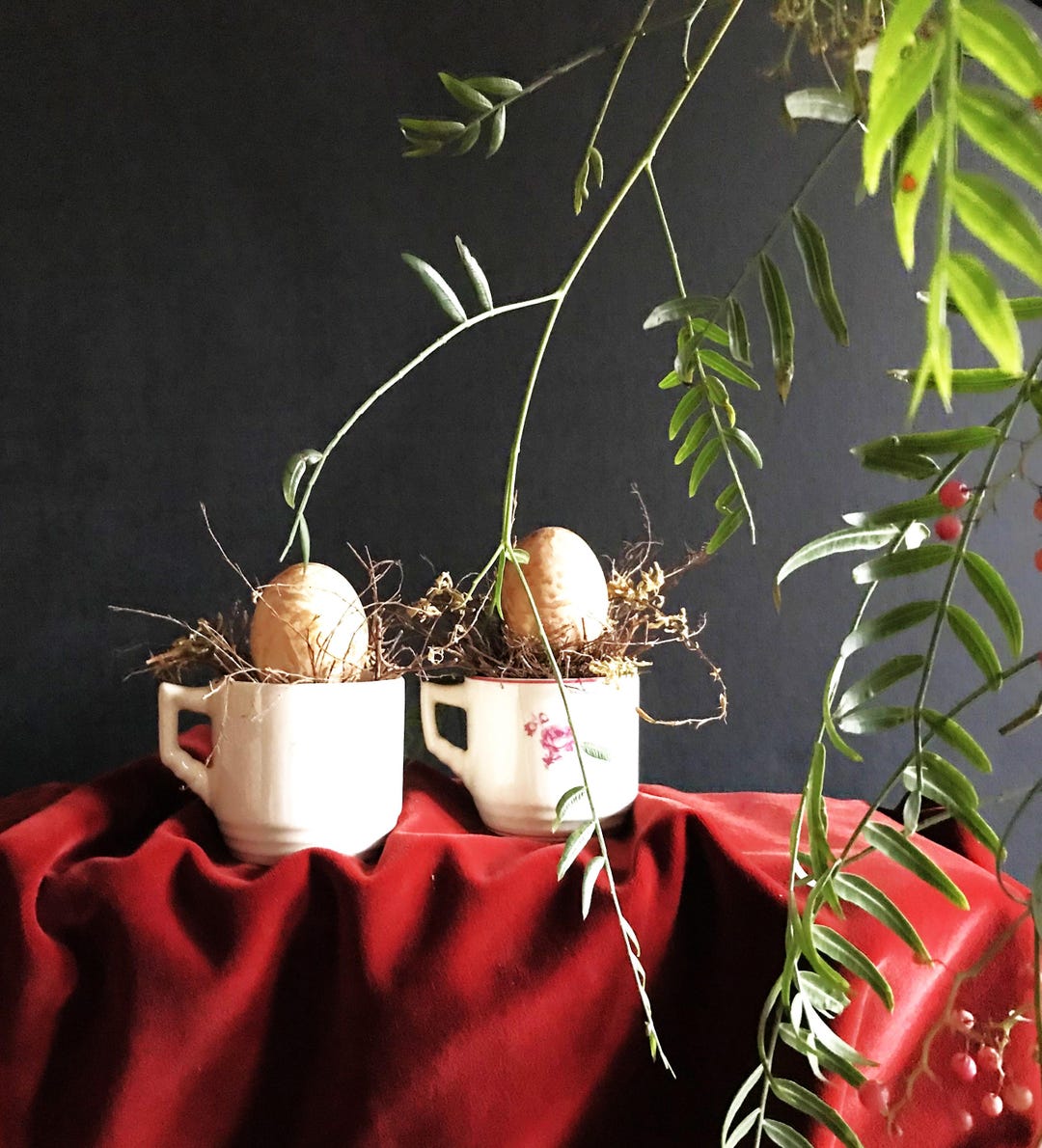 Vintage Cesol Faience Coffee Cups – Shabby Cottage Floral Decor - Etsy