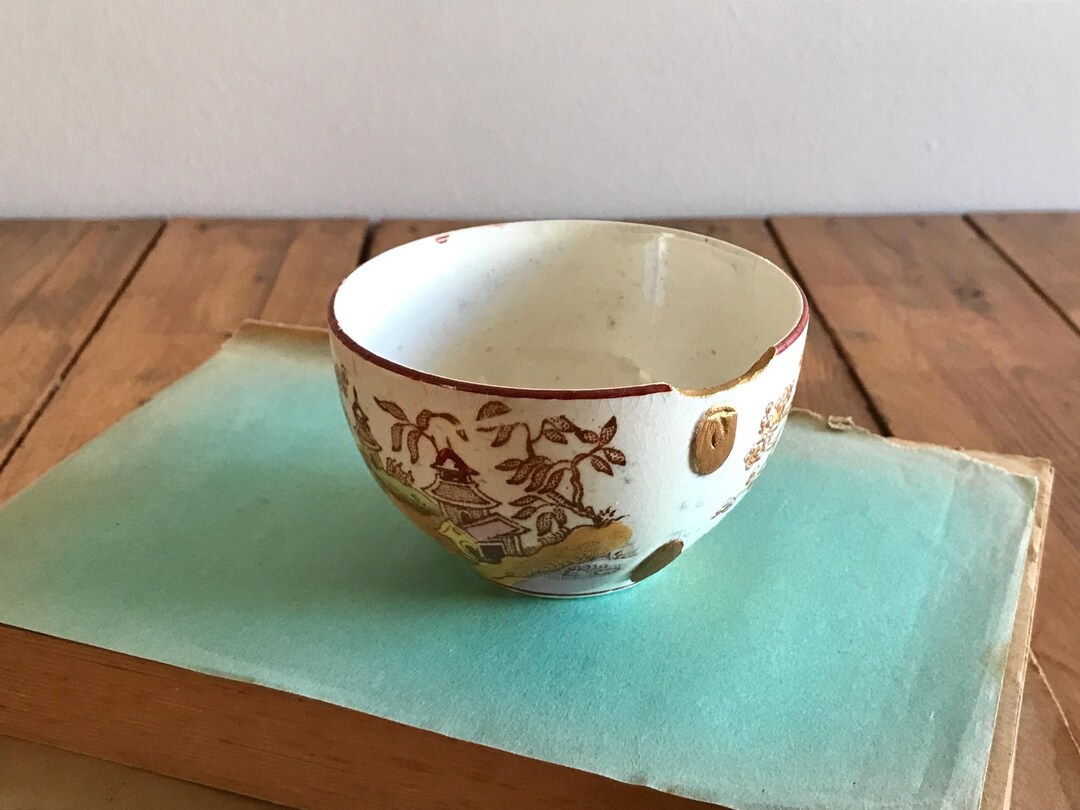 Antique Faience Tea Cup From Sacavém – Unique Decor Piece With Kintsugi ...
