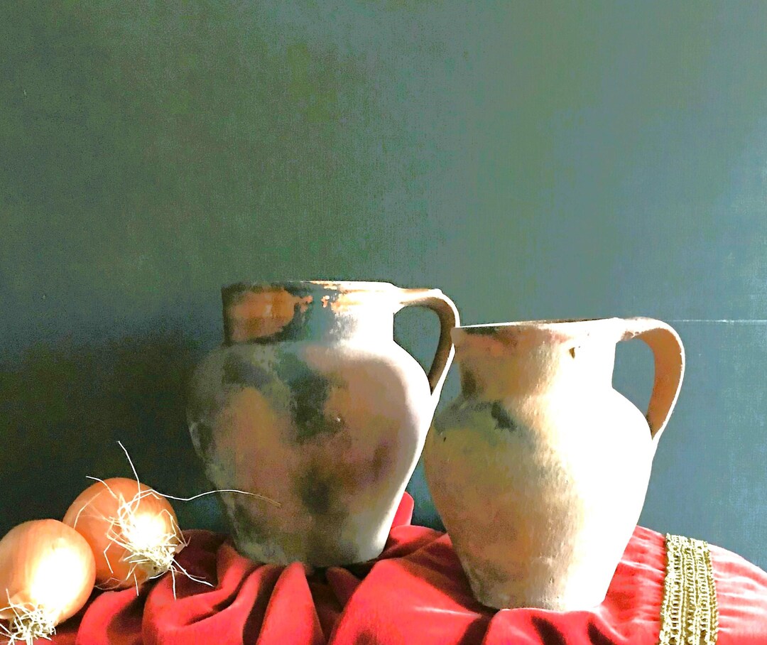 Vintage Clay Cooking Pots, Set of 2 – 1930s Rustic Primitive Design ...