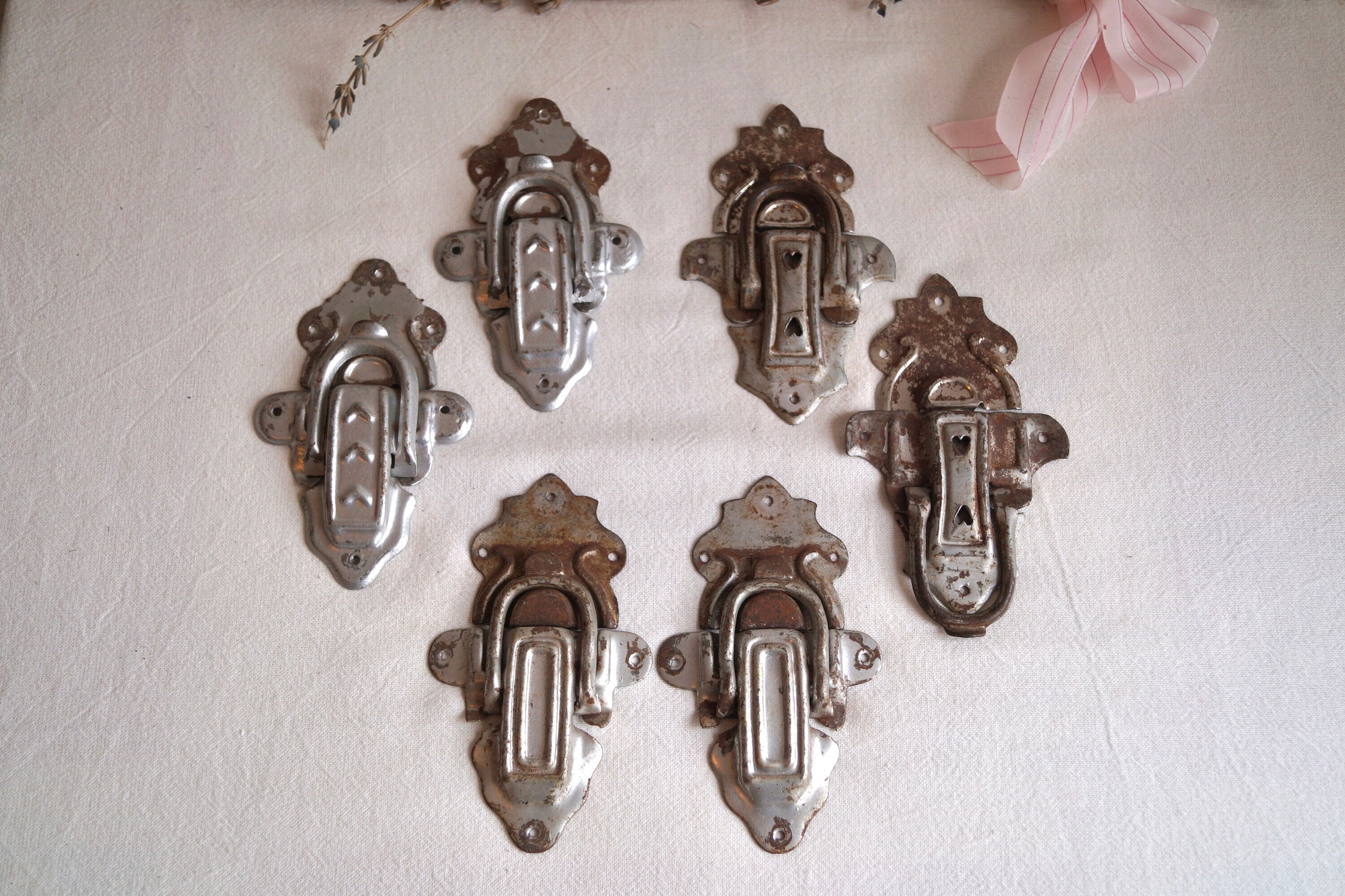 Set of 6 Metal Trunk Latch and 4 Chest Handles 1910s - Etsy