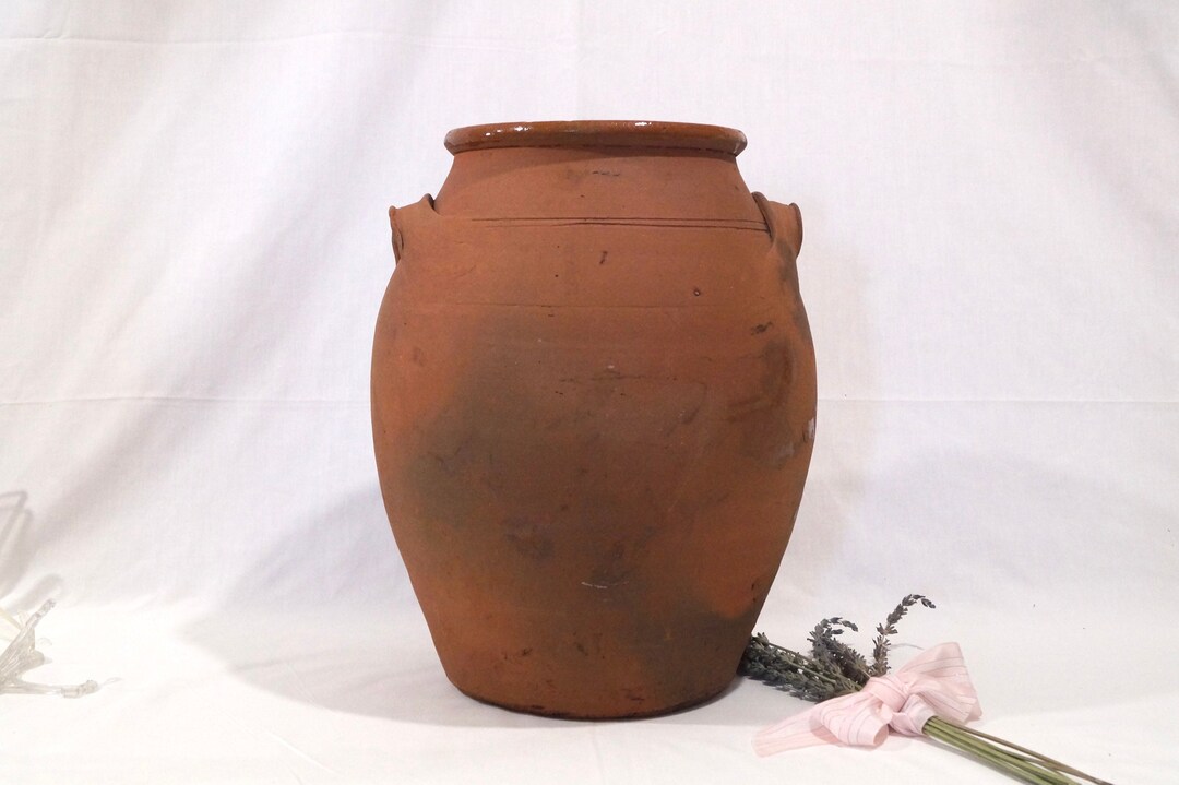 Large Clay Olive Pot 1920s - Etsy