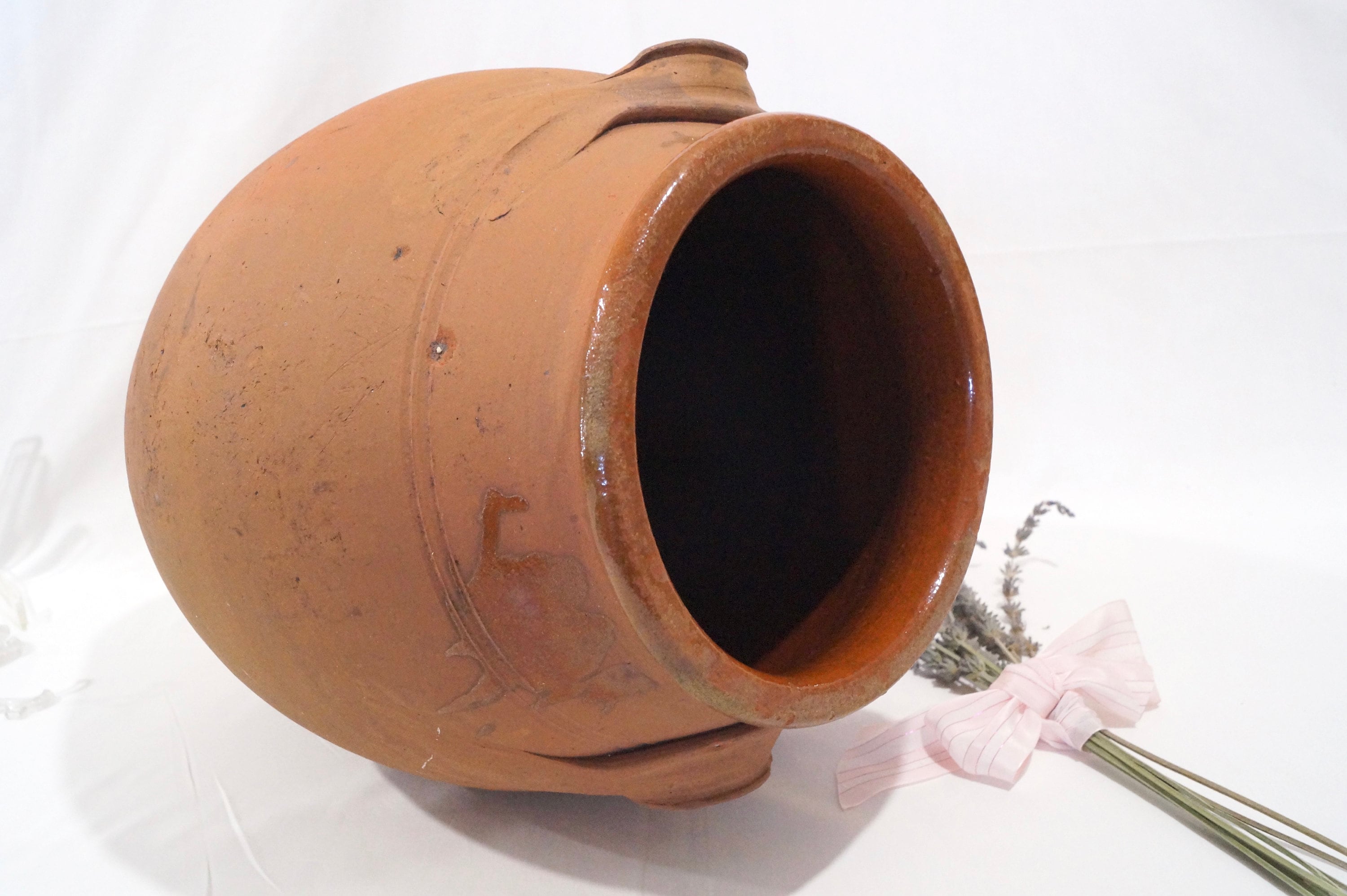 Large Clay Olive Pot 1920s - Etsy