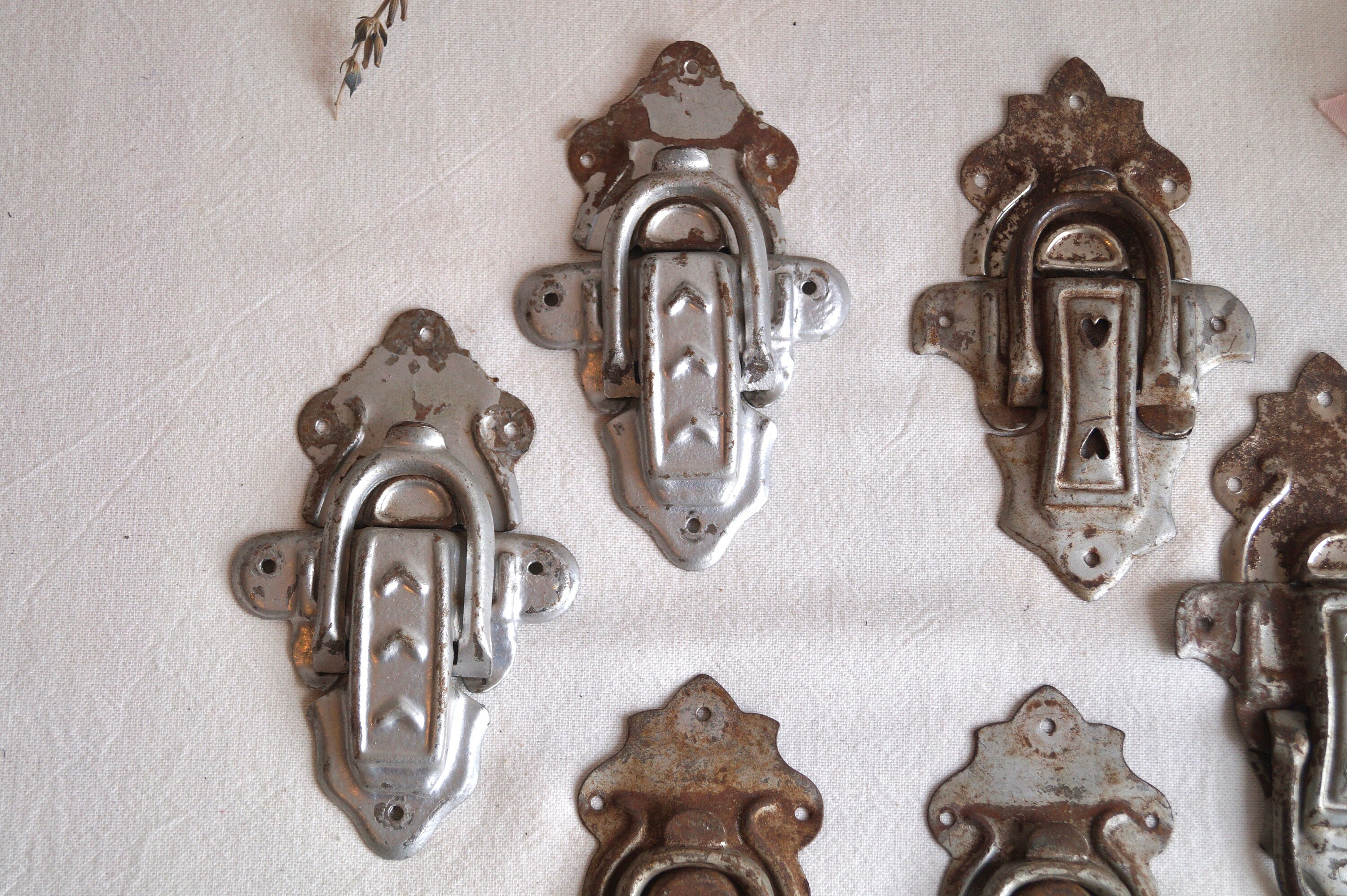 Set of 6 Metal Trunk Latch and 4 Chest Handles 1910s - Etsy