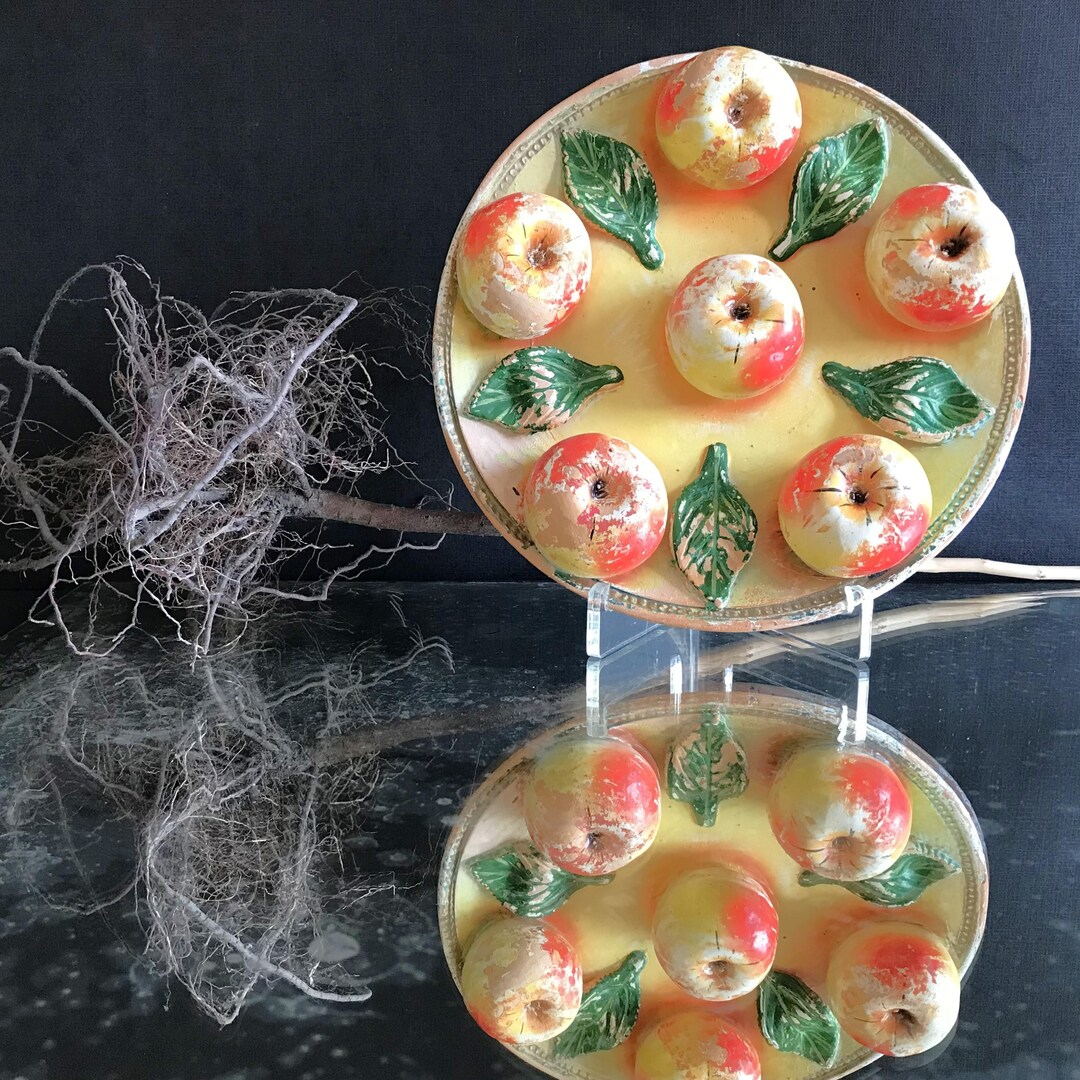Antique Majolica Plate With Aples - Handmade - Caldas Da Rainha ...