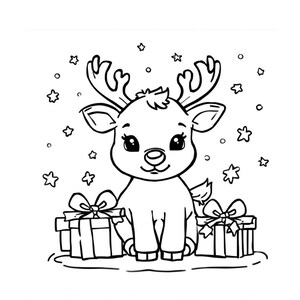Christmas Coloring Pages for Kids Baby Animals - Etsy