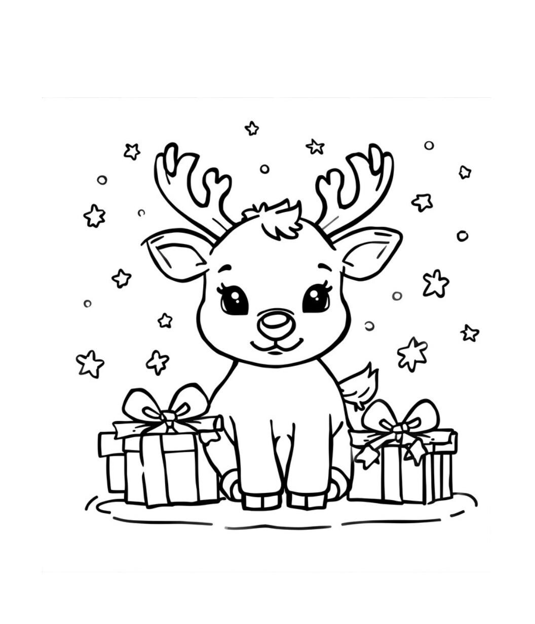 Christmas Coloring Pages for Kids Baby Animals - Etsy