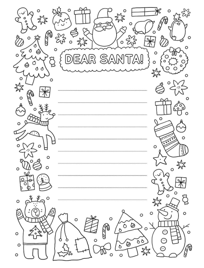 Holiday Kids Coloring Pages (4 Scenes) - Etsy