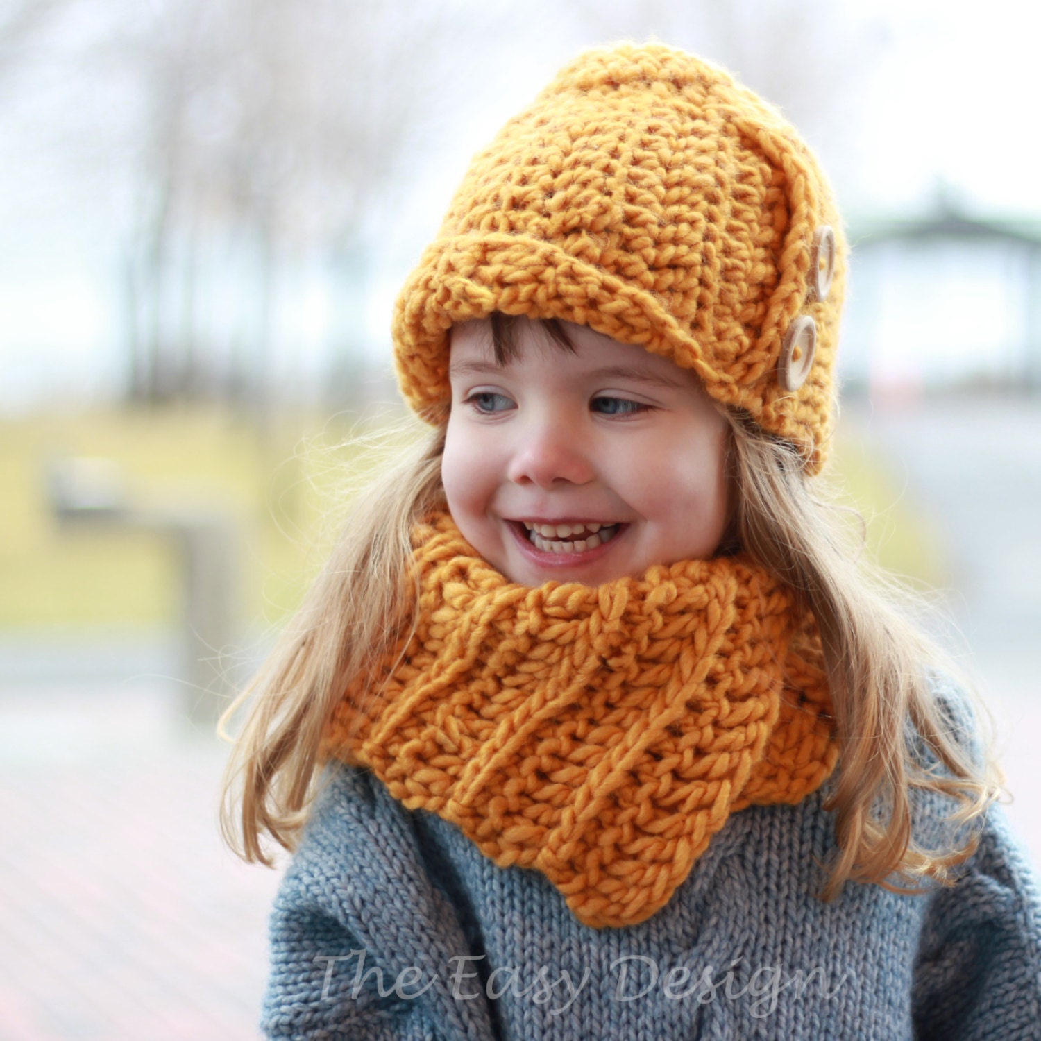 Crochet Hat , Crochet Cowl Pattern, Patron Crochet – Gladys SET Hat ...