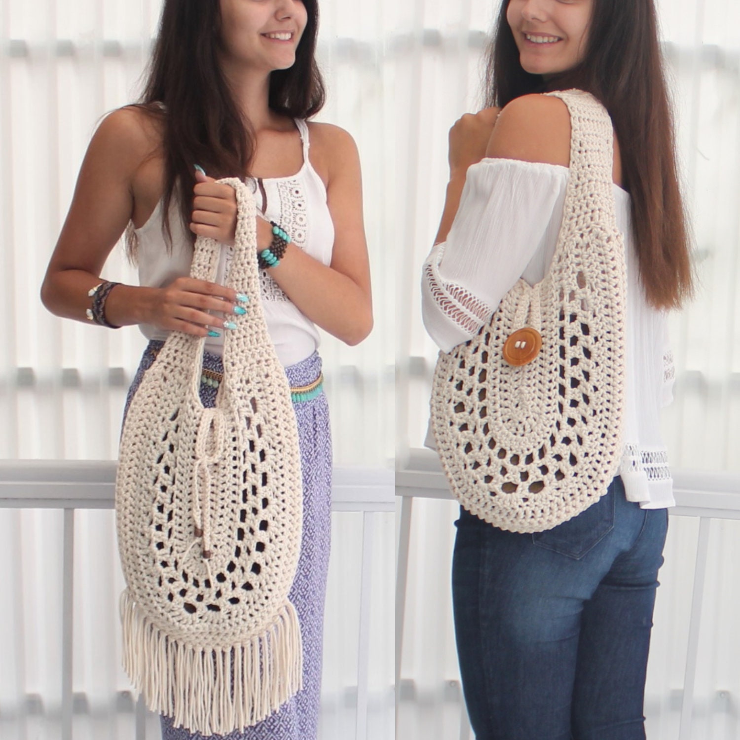 Crochet Bag Pattern-reversible Bag-convertible Bag- 2for1/ 2in1 Bag ...
