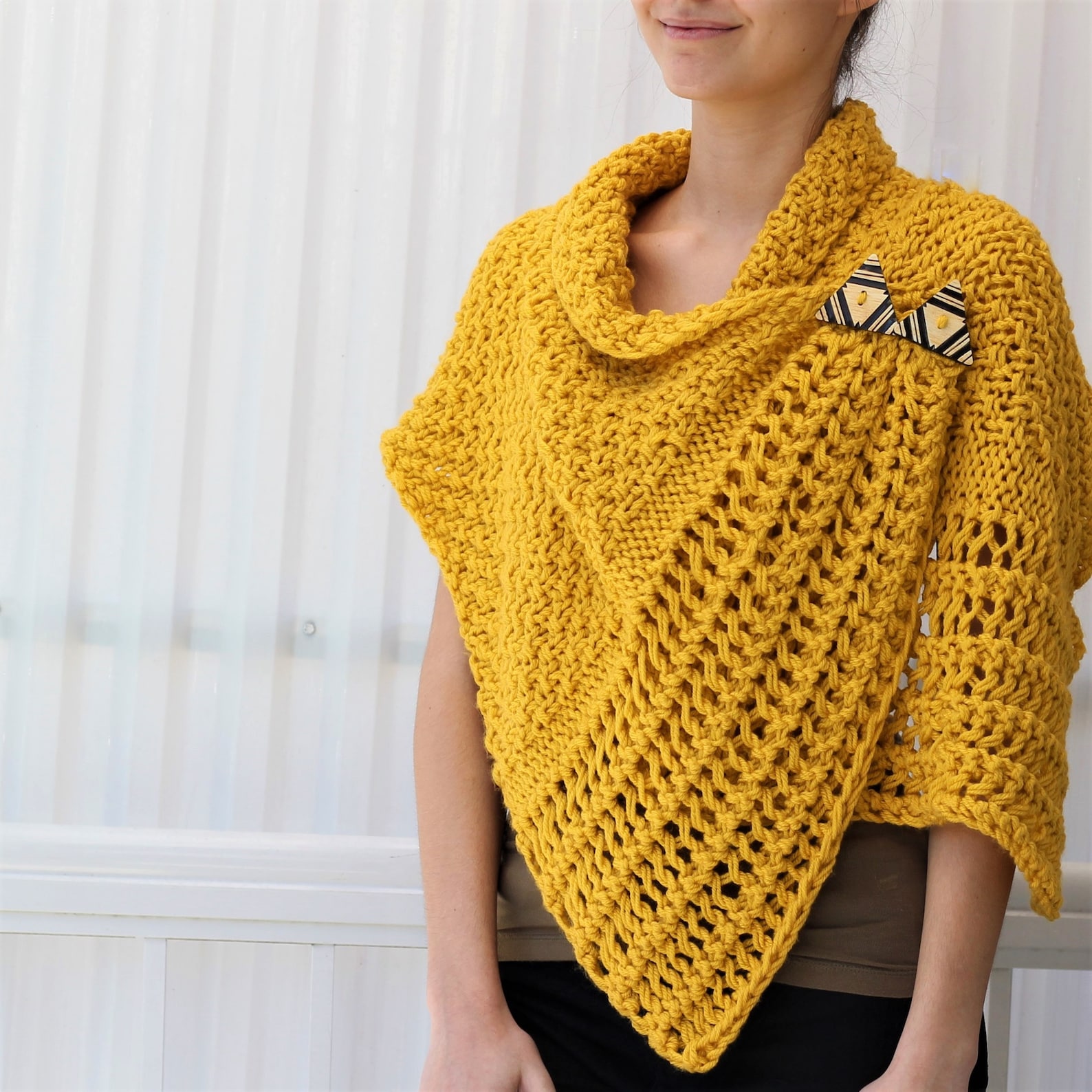 Easy Knitting Pattern, Beginner Wrap PDF, Patron Tricot, Corali Knitted ...