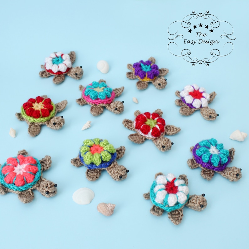 Easy Crochet Turtle 3D Turtle Applique Pattern Turtle | Etsy