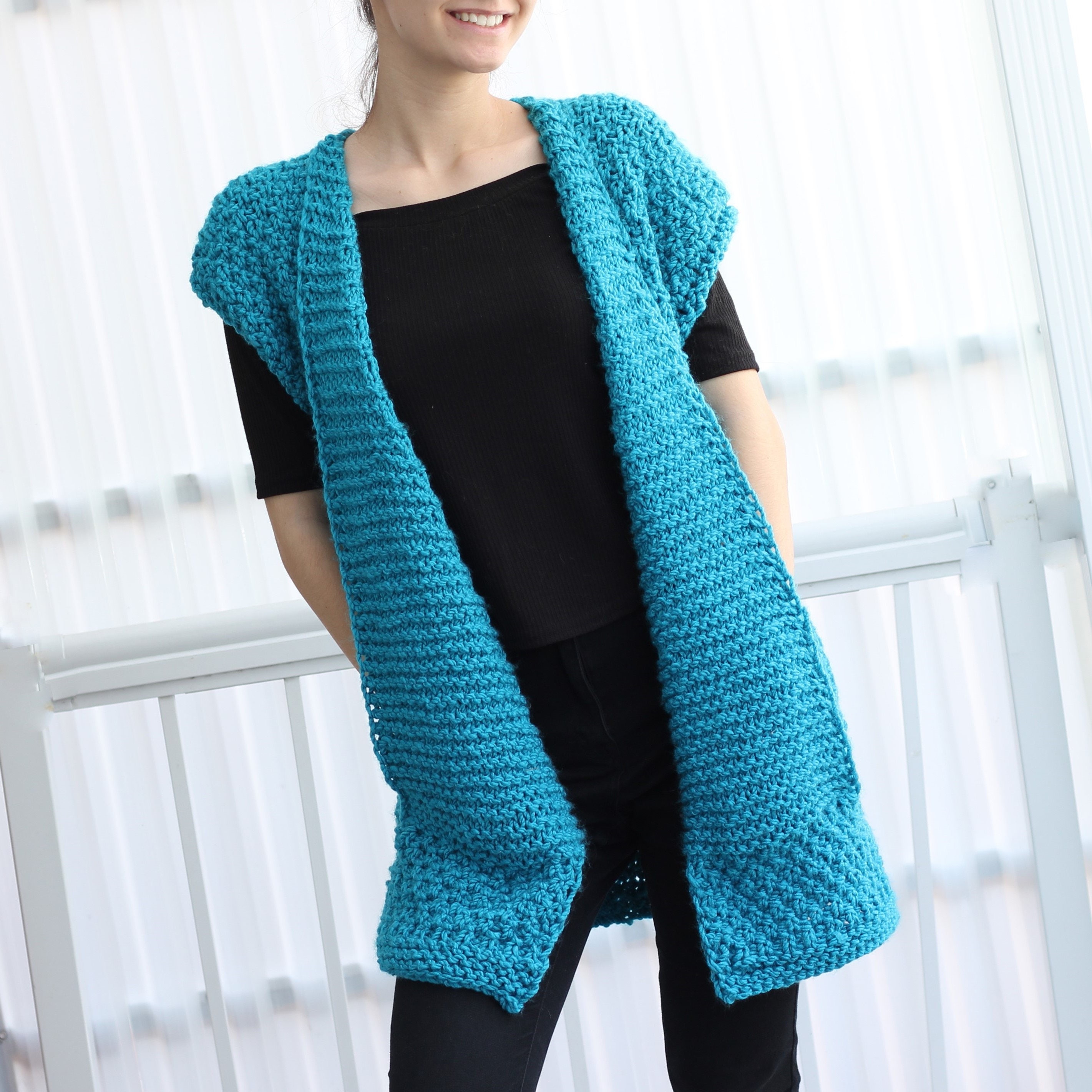 Knit Pattern, Patron Tricot, Daria Knit Vest PDF, Women Knit Cardigan ...