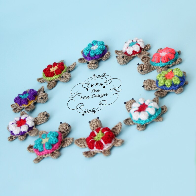 Easy Crochet Turtle 3D Turtle Applique Pattern Turtle - Etsy