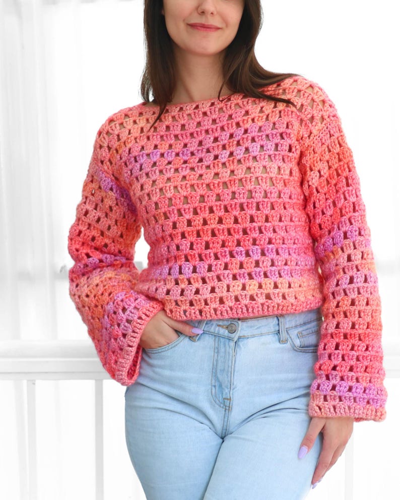 Crochet Pattern- LAINEY Crochet Sweater Pattern PDF- Women Crochet Top ...