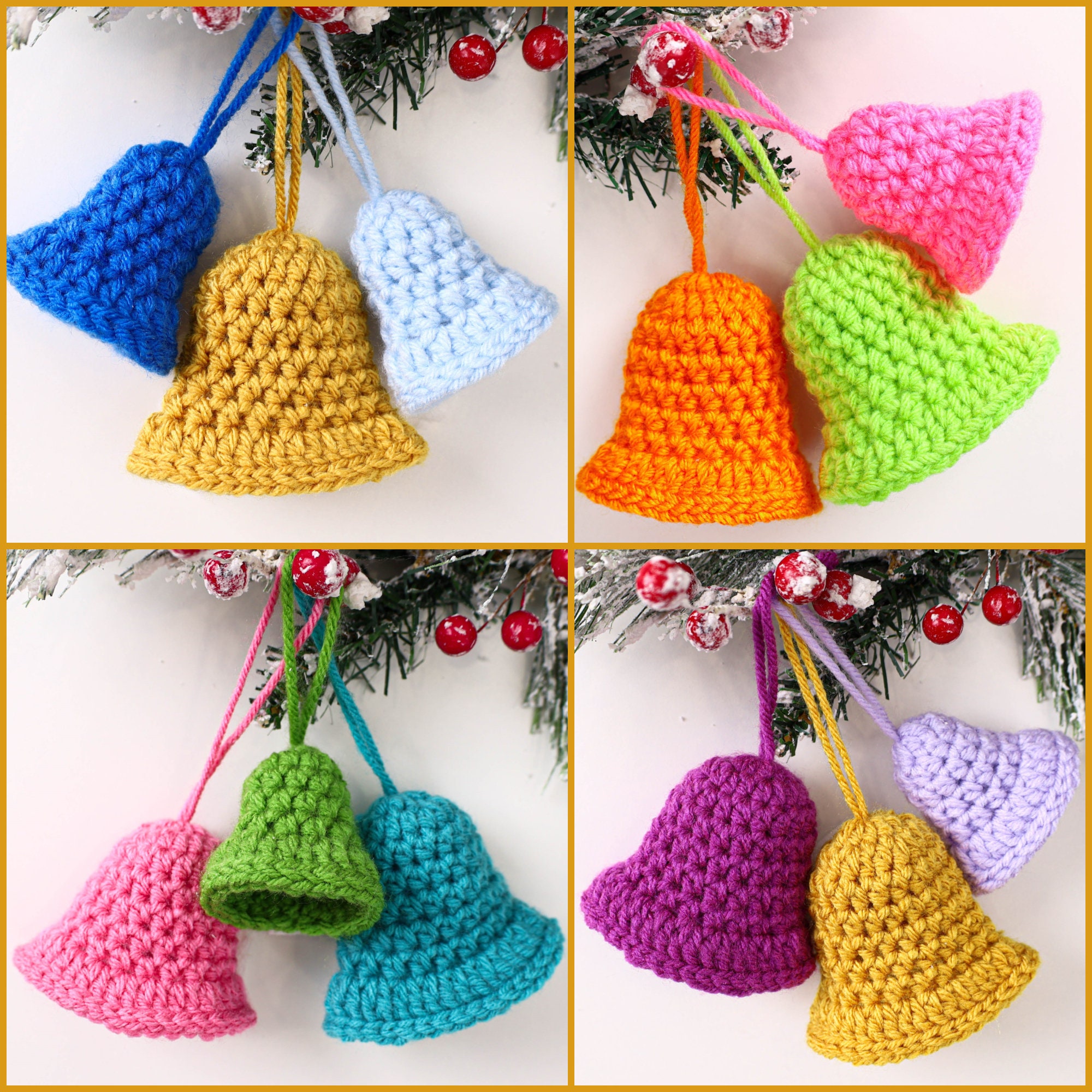 5 Minute Crochet Christmas Bell Free Crochet Bell Ornament Pattern For