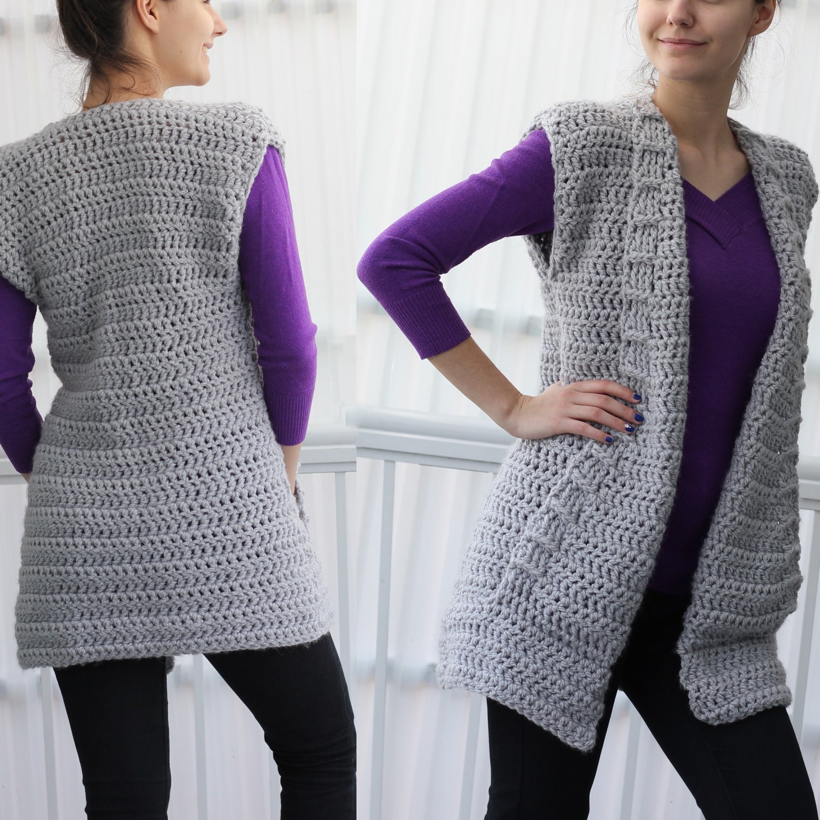 Crochet Pattern, Patron Crochet, Aria Crochet Vest PDF, Women Crochet ...
