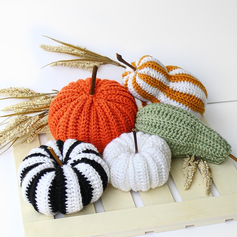 Easy Crochet Pattern-festive Pumpkins & Gourds-5 Sizes-crochet Pattern ...