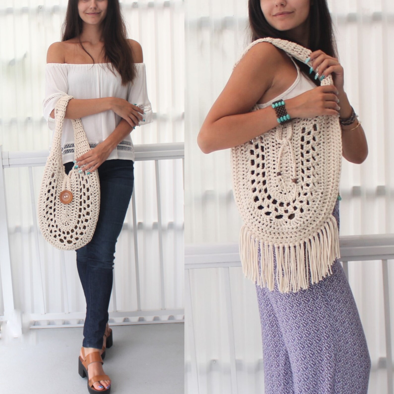 Crochet Bag Pattern-reversible Bag-convertible Bag- 2for1/ 2in1 Bag ...