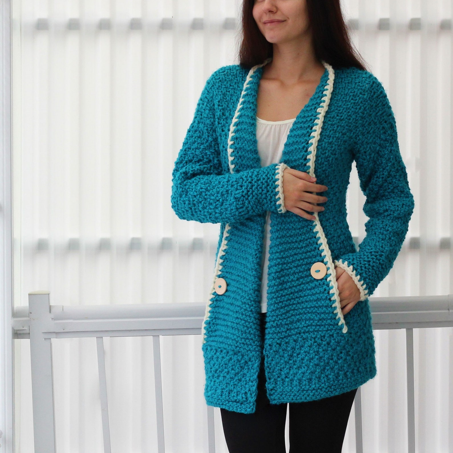 Knit Pattern, Patron Tricot TANYA Knit Cardigan, Knit Vest Sweater ...