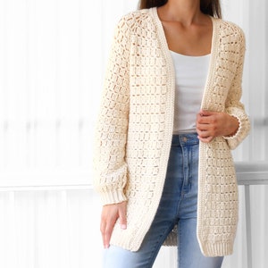 Crochet Pattern-ella Crochet Cardigan-easy Raglan Pattern Top Pdf ...