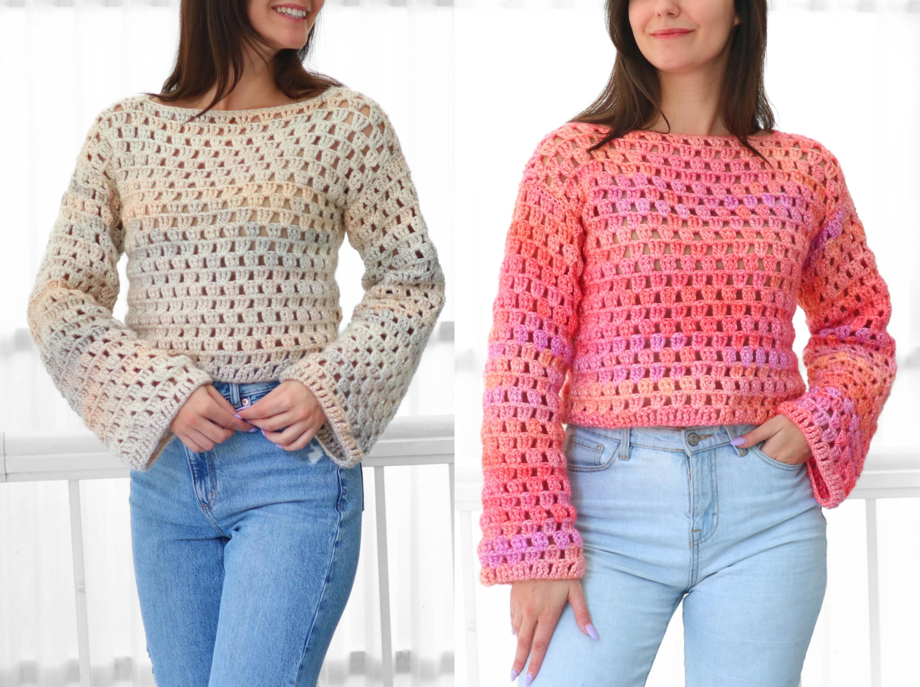 Crochet Pattern- LAINEY Crochet Sweater Pattern PDF- Women Crochet Top ...
