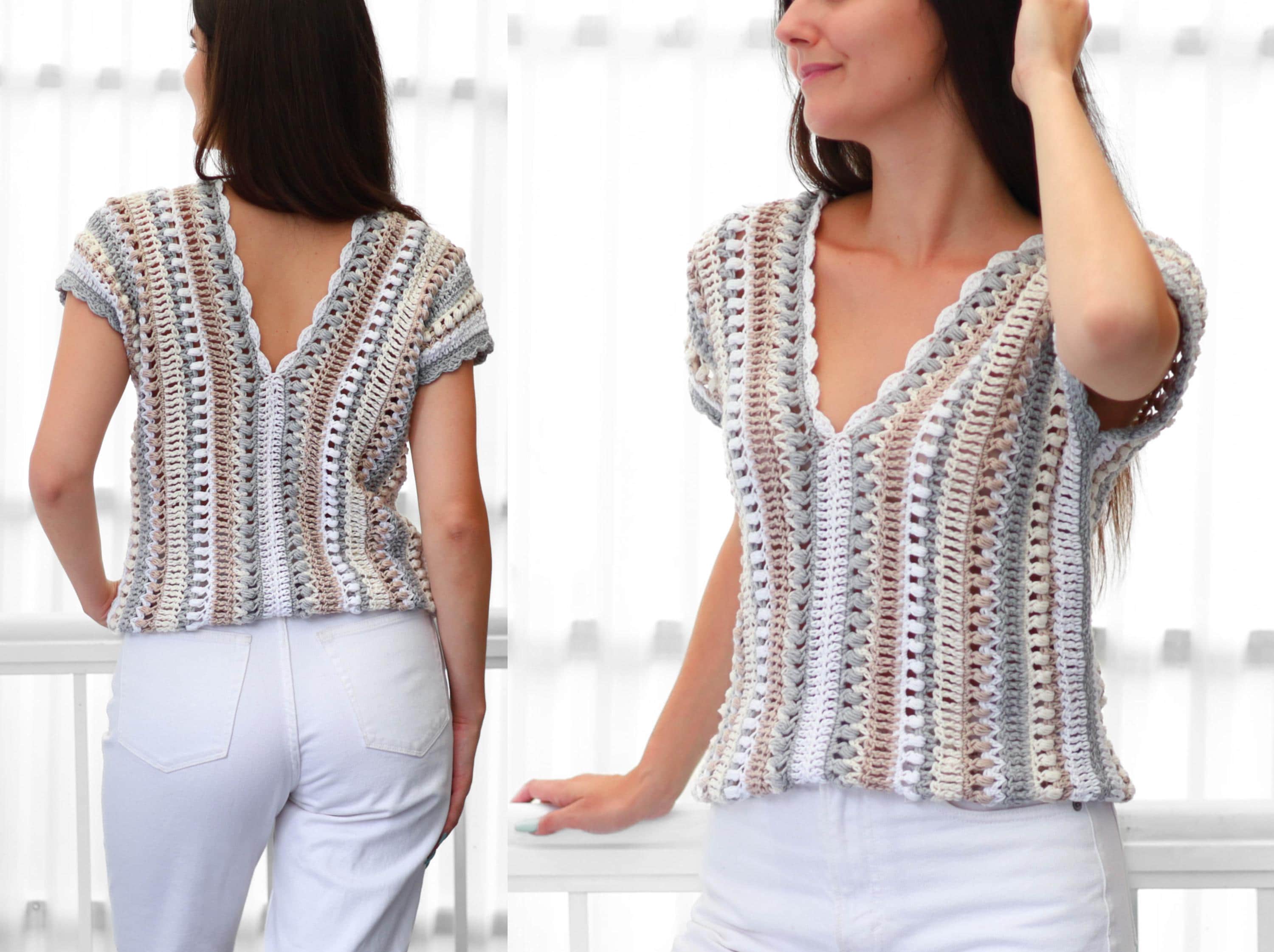 Crochet Pattern- ALYSSA Crochet Top Pattern PDF- Women Crochet Top -2 ...