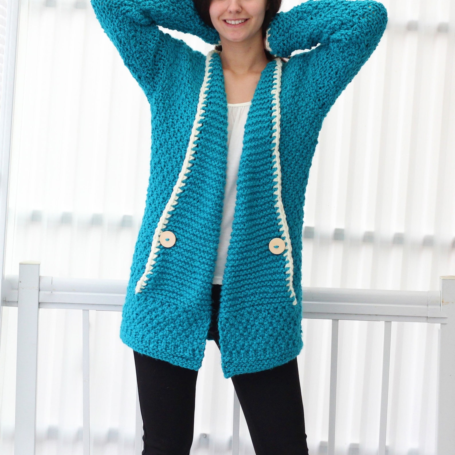 Knit Pattern, Patron Tricot TANYA Knit Cardigan, Knit Vest Sweater ...