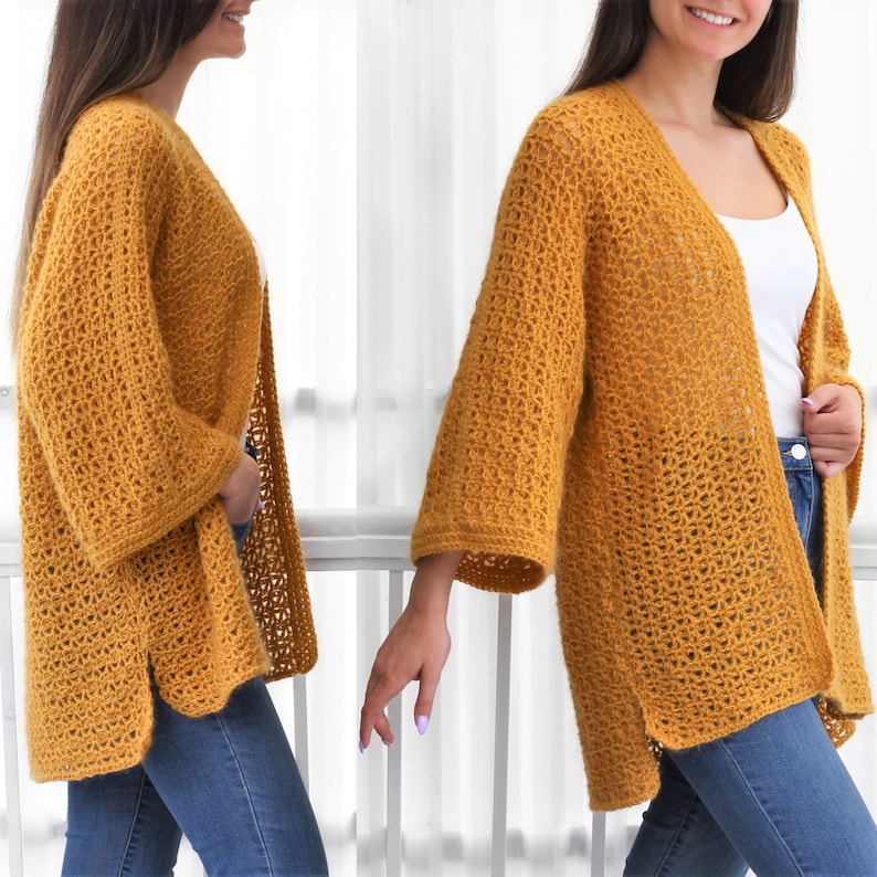 Crochet Pattern-madelyn Crochet Cardigan Pattern Top Pdf-sweater Women ...