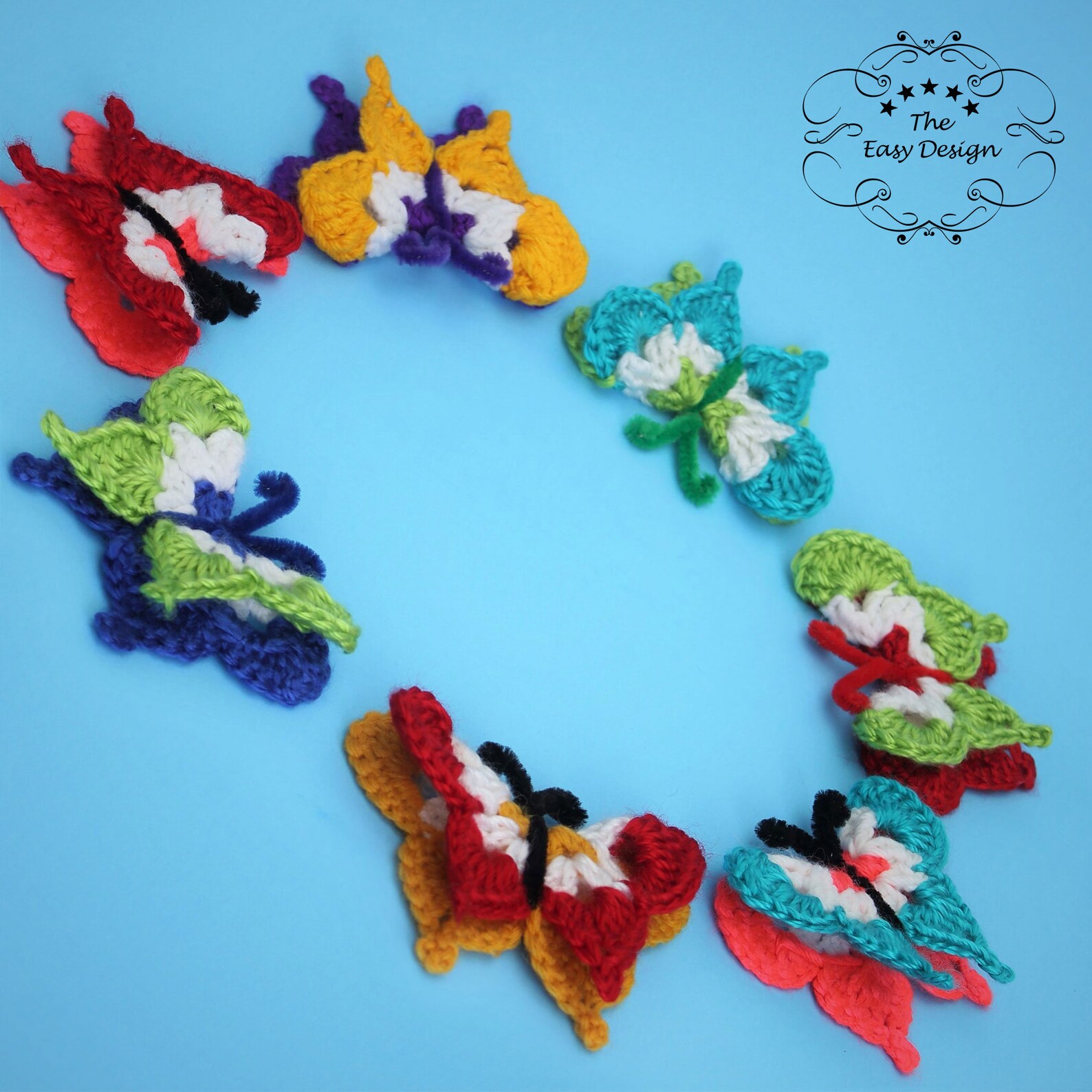 Easy Crochet Butterfly, 3D Butterfly, Applique Pattern, Embellishment ...