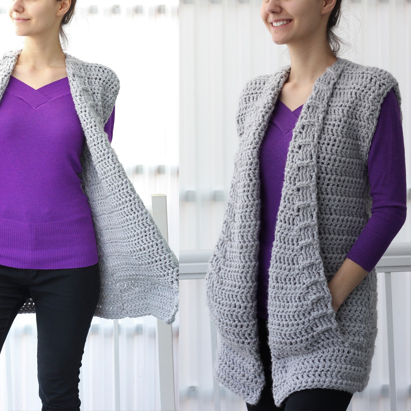 Crochet Pattern, Patron Crochet, Aria Crochet Vest PDF, Women Crochet ...