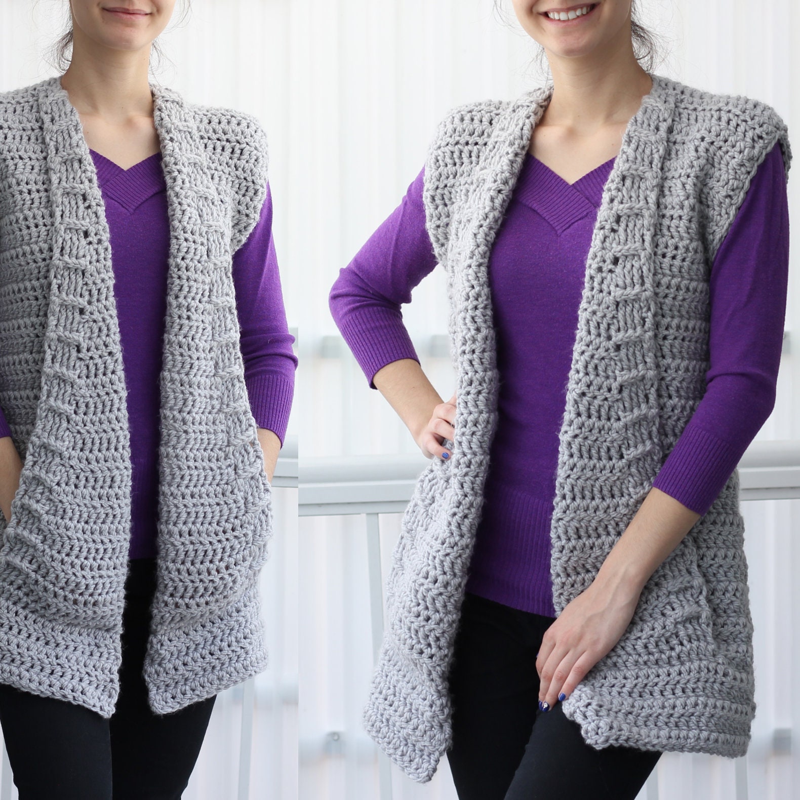Crochet Pattern, Patron Crochet, Aria Crochet Vest PDF, Women Crochet ...