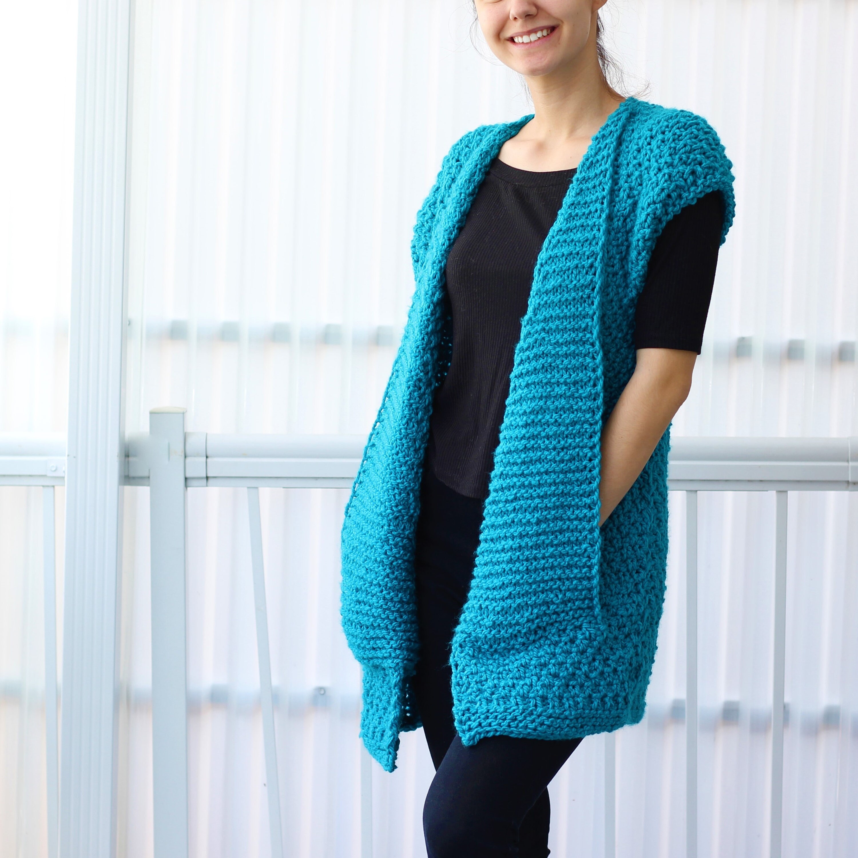 Knit Pattern, Patron Tricot, Daria Knit Vest PDF, Women Knit Cardigan ...