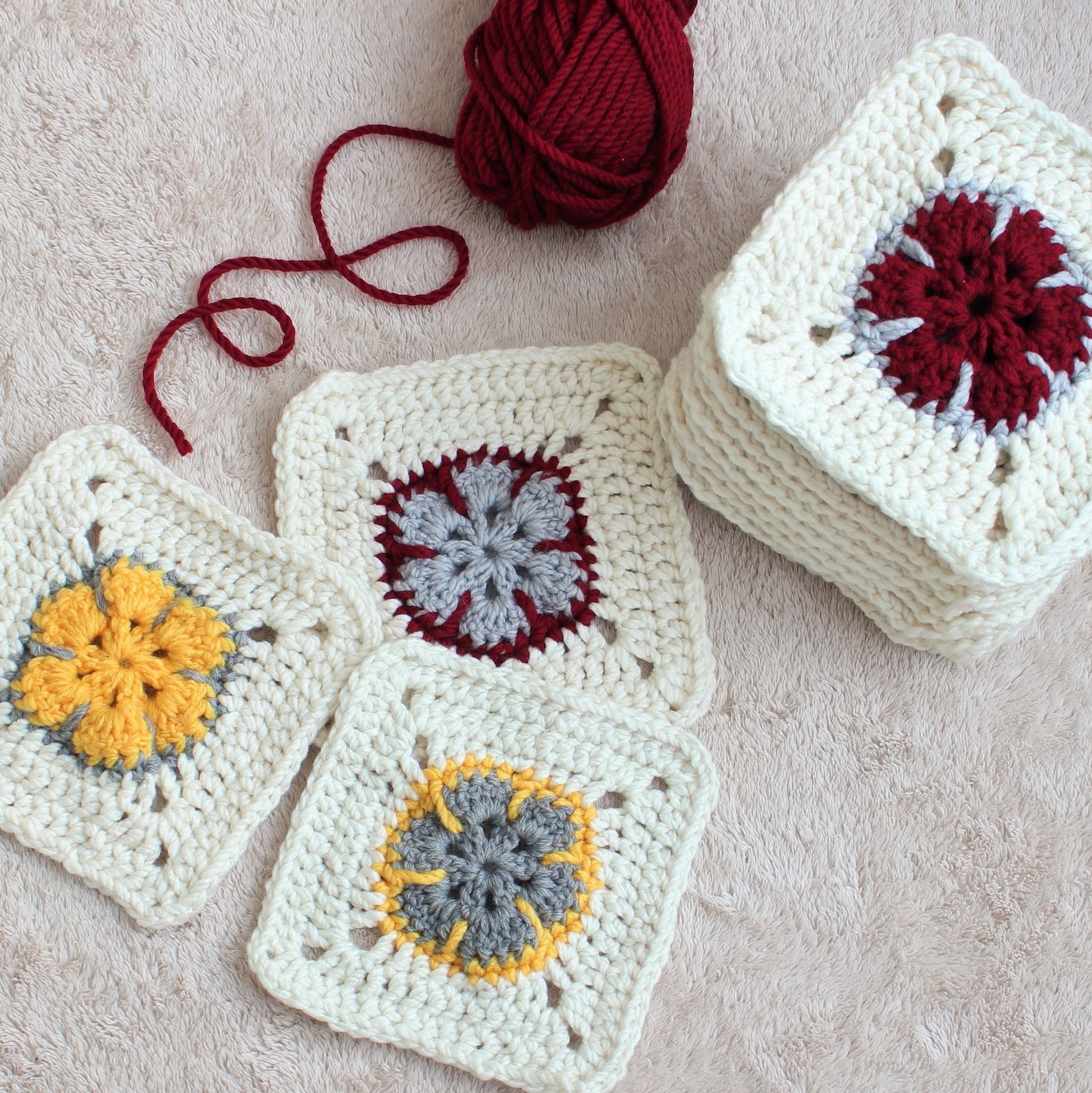 Easy Flower Square Easy Square Pattern Easy Crochet Granny | Etsy