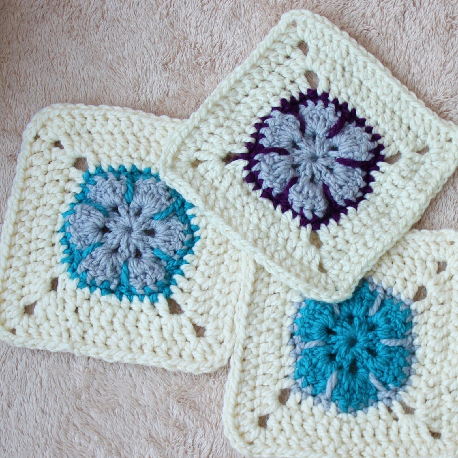 Easy Flower Square Easy Square Pattern Easy Crochet Granny | Etsy