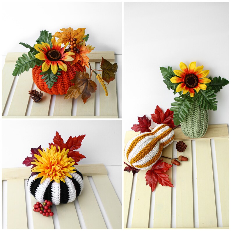 Easy Crochet Pattern-festive Pumpkins & Gourds-5 Sizes-crochet Pattern ...