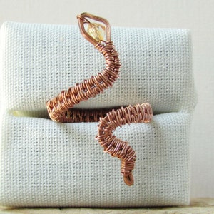 Snake Rings, Wrapped Copper Wire, Recycled Wire, 7th Anniversary Gift ...