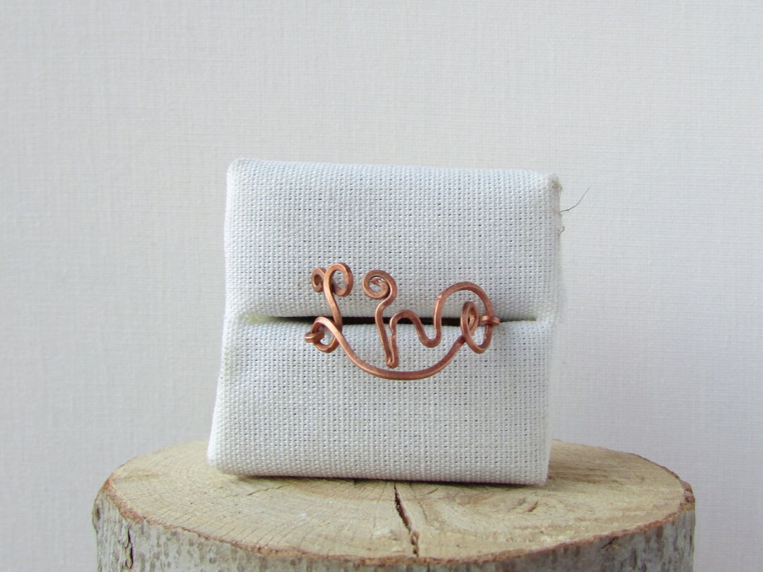 Inspirational Word Live Ring Copper Wire Jewelry Gift for - Etsy