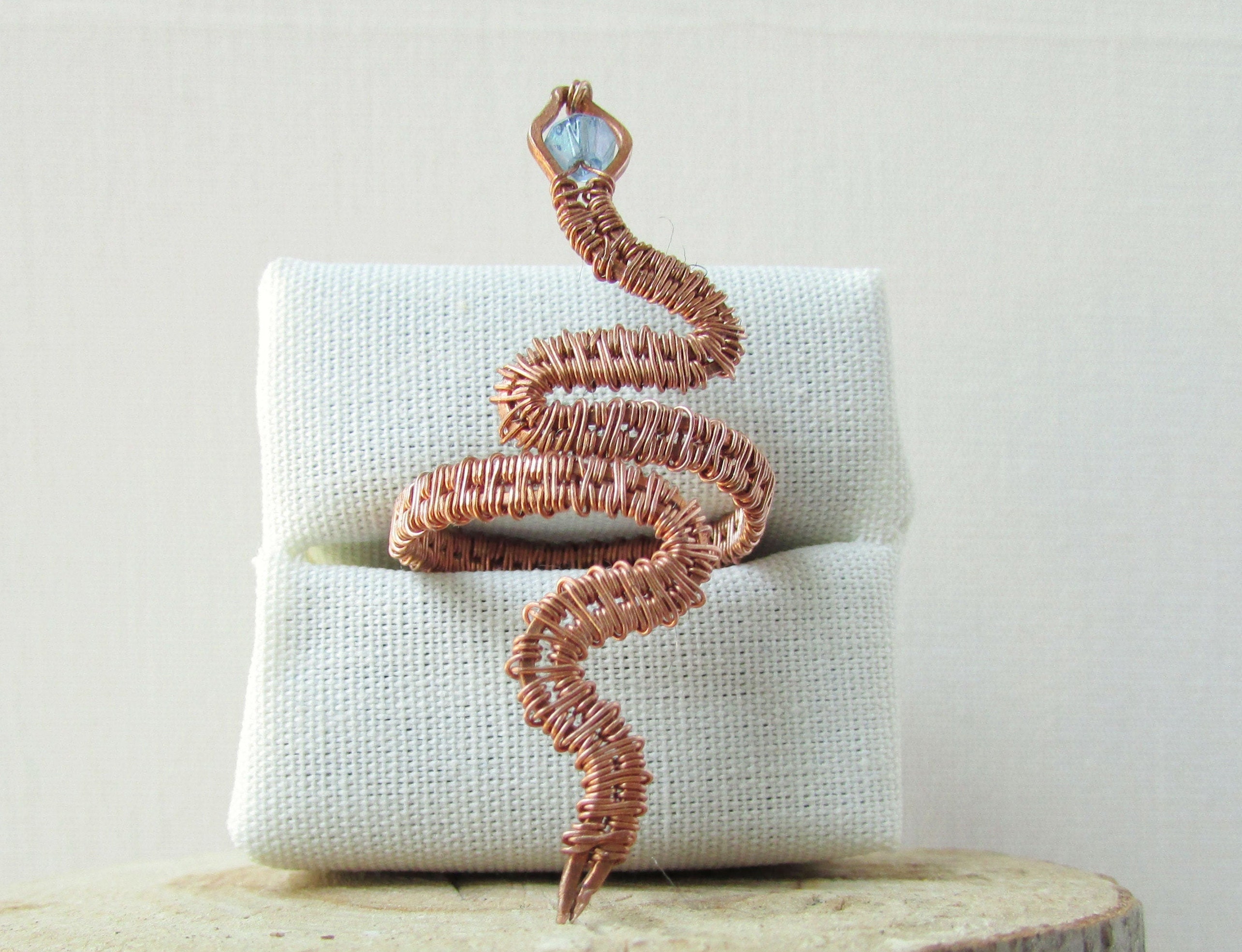 Snake Rings, Wrapped Copper Wire, Recycled Wire, 7th Anniversary Gift ...