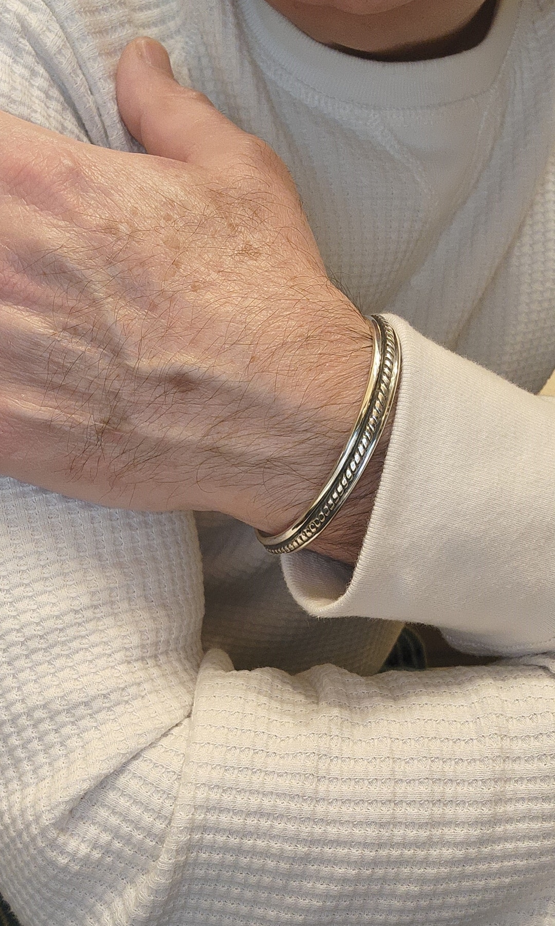 Men's Silver Cuff Bracelets Minimalist Cuff Geometri Bracelets ...