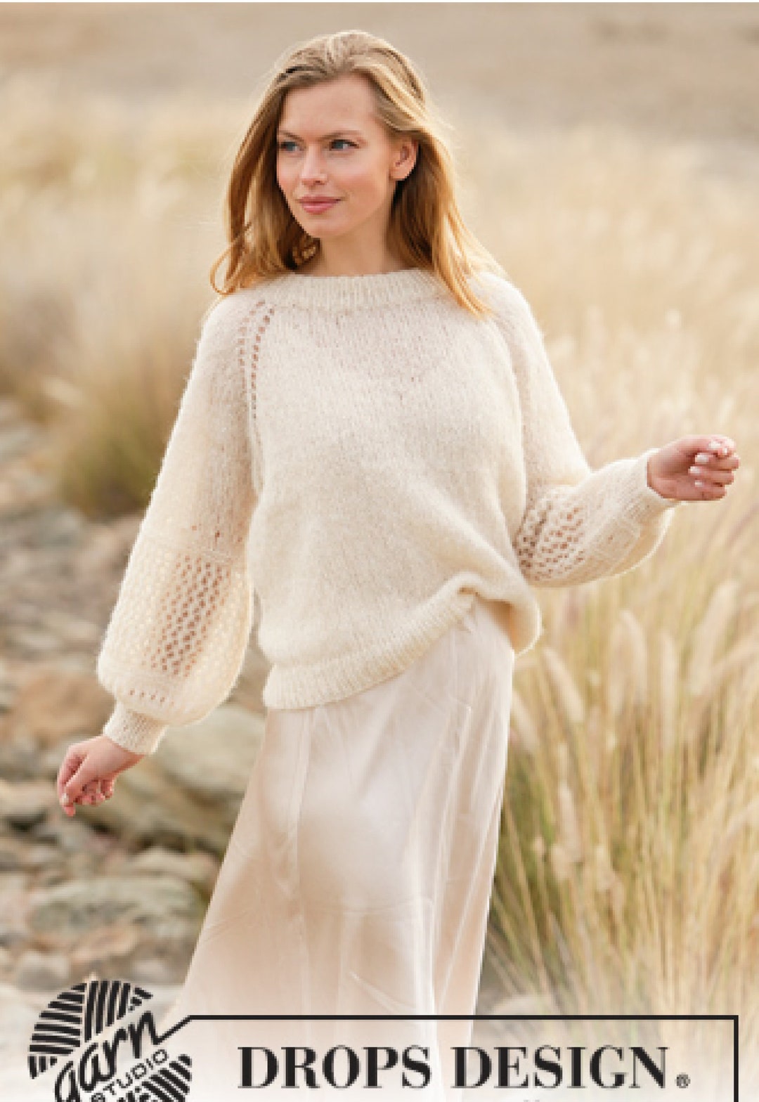 Hand-knitted Sweater With Raglan. Hole Pattern. Balloon - Etsy