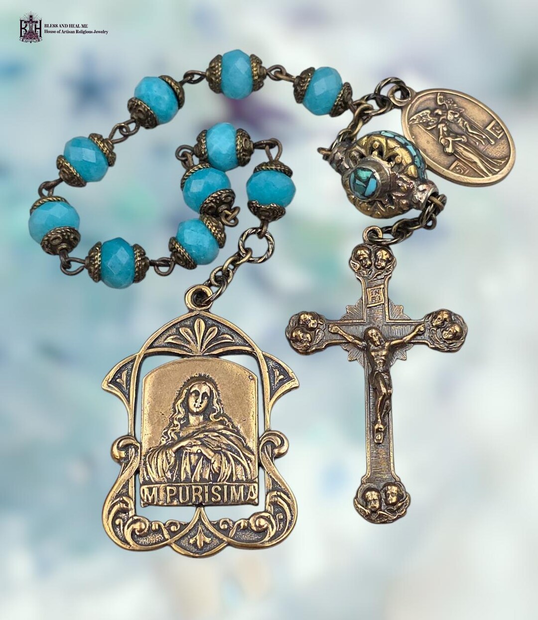 Immaculate Mary &gabriel Annunciation Heirloom Chaplet Heritage Bronze ...
